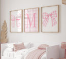 Pink Coquette Bow Wall Art Set - Personalized – Joyful Bird Store