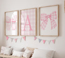 Pink Coquette Bow Wall Art Set - Personalized – Joyful Bird Store