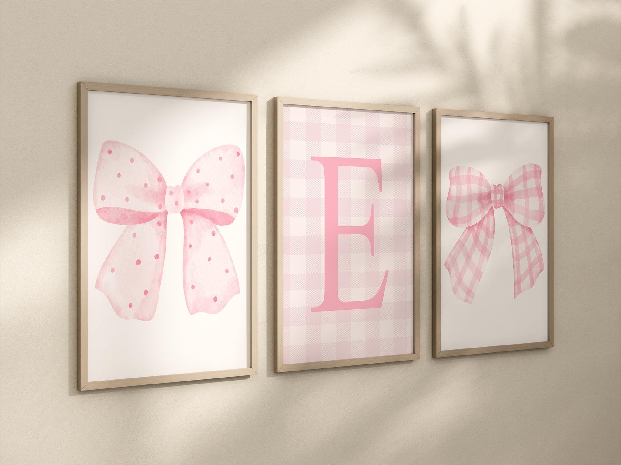 Pink Coquette Bow Wall Art Set - Personalized – Joyful Bird Store