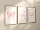 Light Pink Bow Wall Art Set - Personalized – Joyful Bird Store